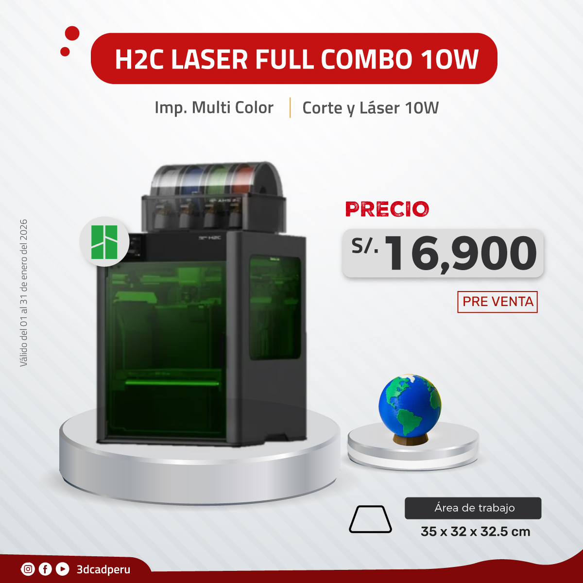 Bambulab - H2C Laser Full Combo 10W - 3D CAD PERU