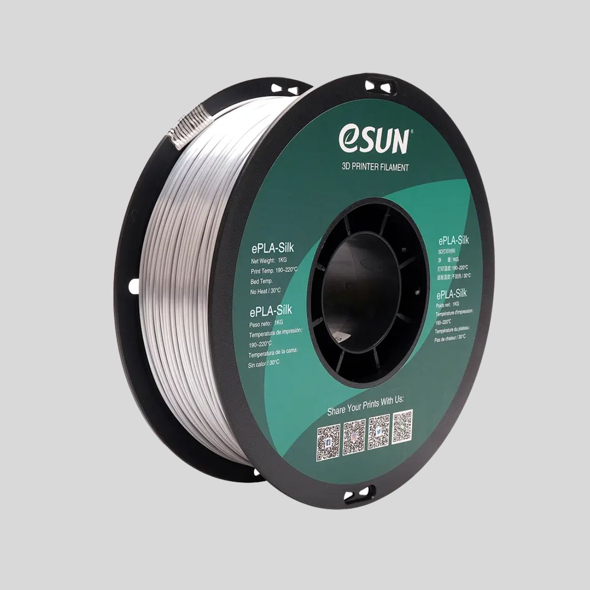 ePLA SILK METALICO PLATA ESUN - 3D CAD PERU